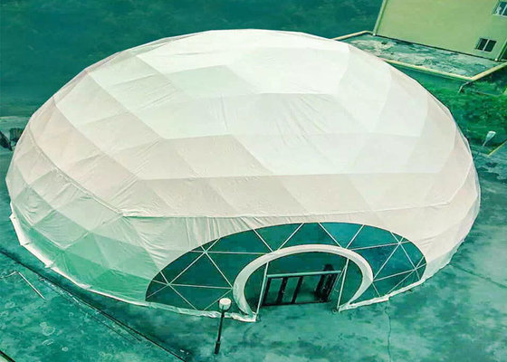 Custom Outside Geodesic Dome Tent 20m Diameter Waterproof With Steel Frame
