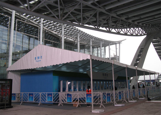 Double Coated PVC Fabric White Canopy Tent Waterproof 100km/H For Canton Fair