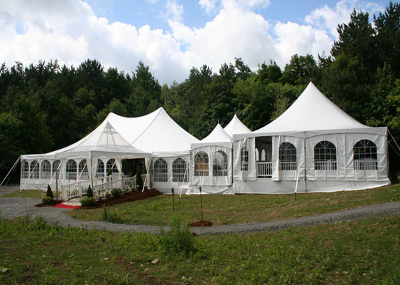 Festivals Exhibitions Steel Pagoda Party Tent 8 * 8M UV Protection With PVC Wall