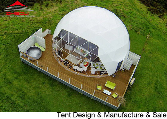 Transparent Pvc Glamping Geodesic Dome House For Exhibition / Camping