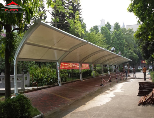 Iron Material Tensile Membrane Structures / Car Park Shade Structures