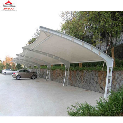 Double - Layer Insulation Material Tensile Membrane Structures For Car Park Shed Or Bus Station