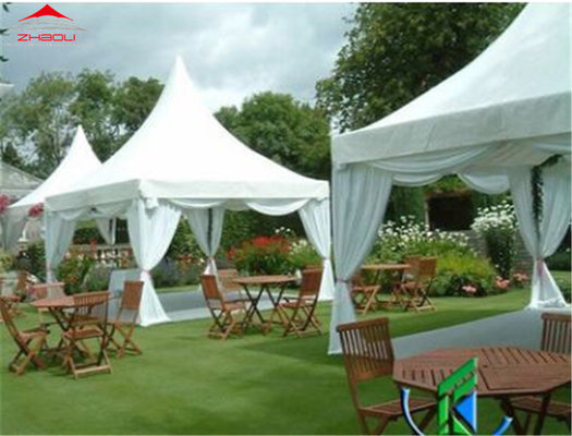 Elegant Small Pagoda Party Tent , White PVC Roof Glass Wall Event Marquees