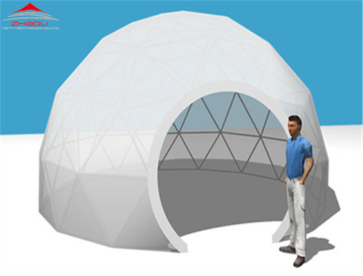 White Geo Dome Tent , 15m Diameter Hall Sphere Tent For Temporary Residence
