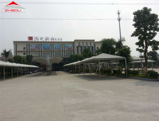 직업적인 장력 막 구조, 옥외 금속 차 대피소 닫집