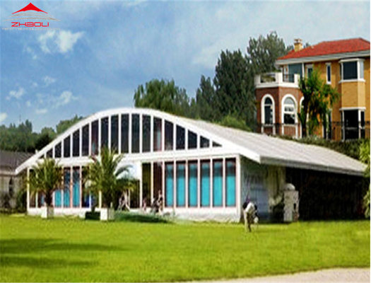 Large Outdoor Event Tent With Arch Top And Glass Wall / Garden Marquee Tent