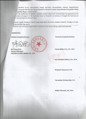 Indonesian embassy certification/business document / 12 working days.