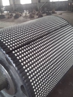 China supply 15mm thickness coal mining head pulley rubber ceramic lagging