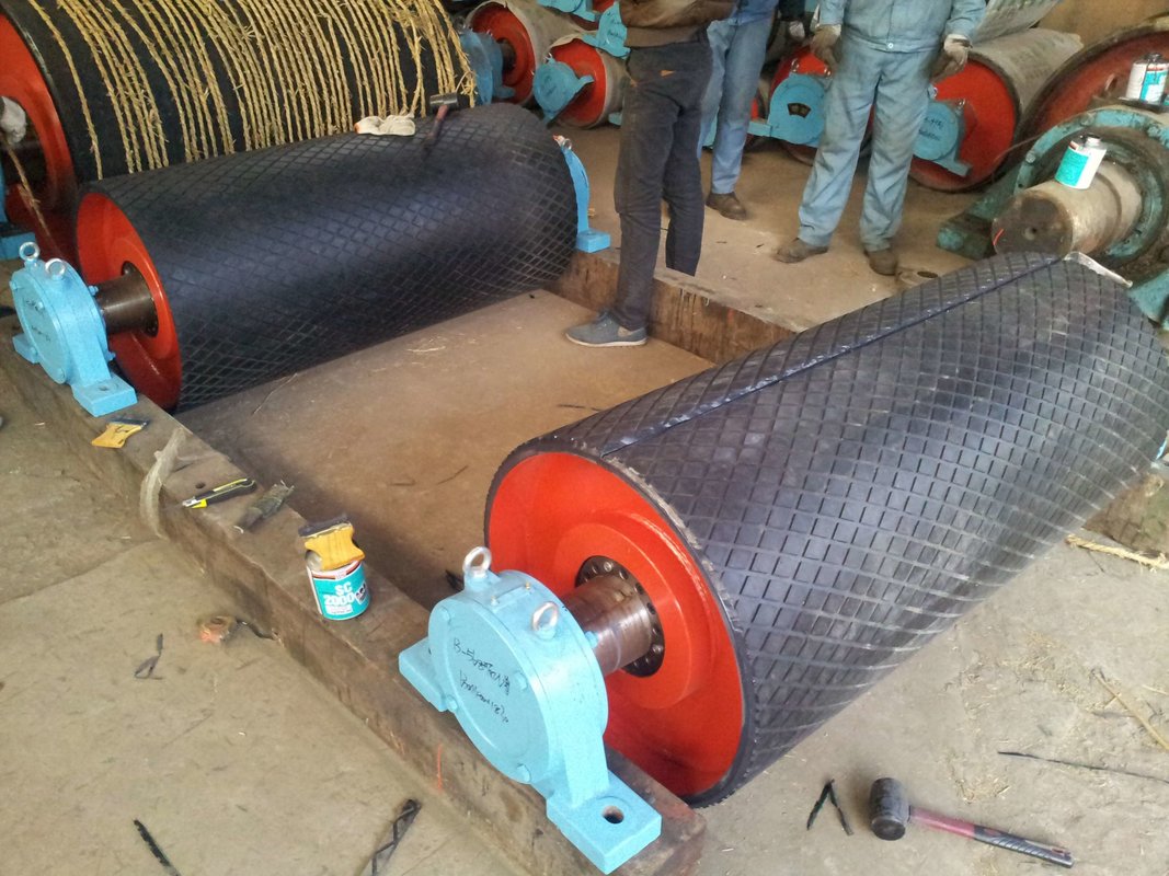 12 mm length flame retardant wear resistant rubber lagging for conveyor pulley